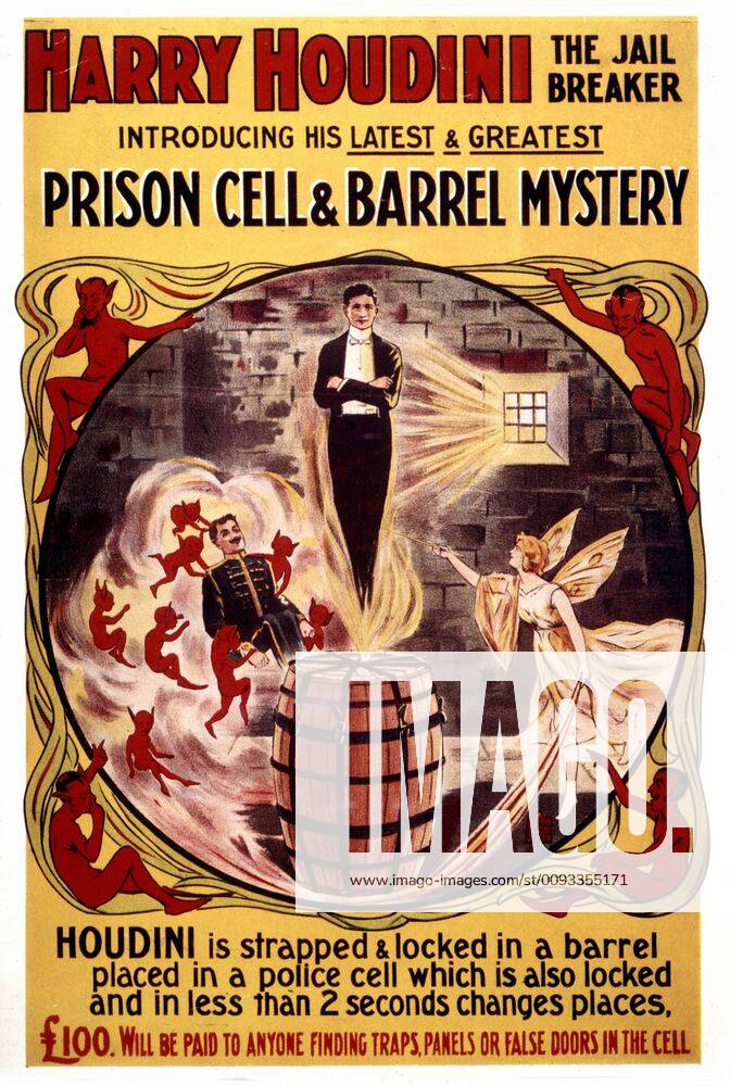 Advertising poster for the magician Harry Houdini Advertising poster ...