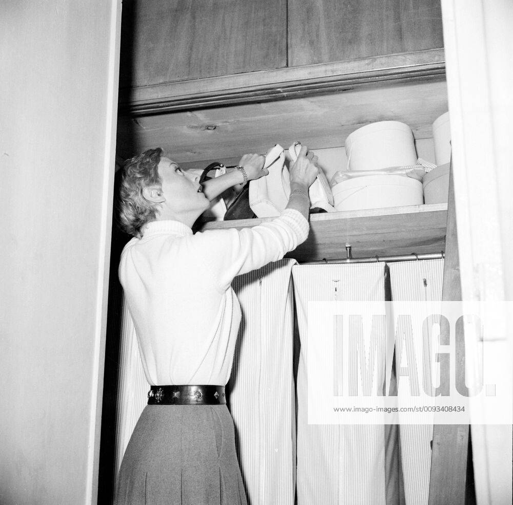 Michèle Morgan French actress Michèle Morgan in 1954, in her apartment ...