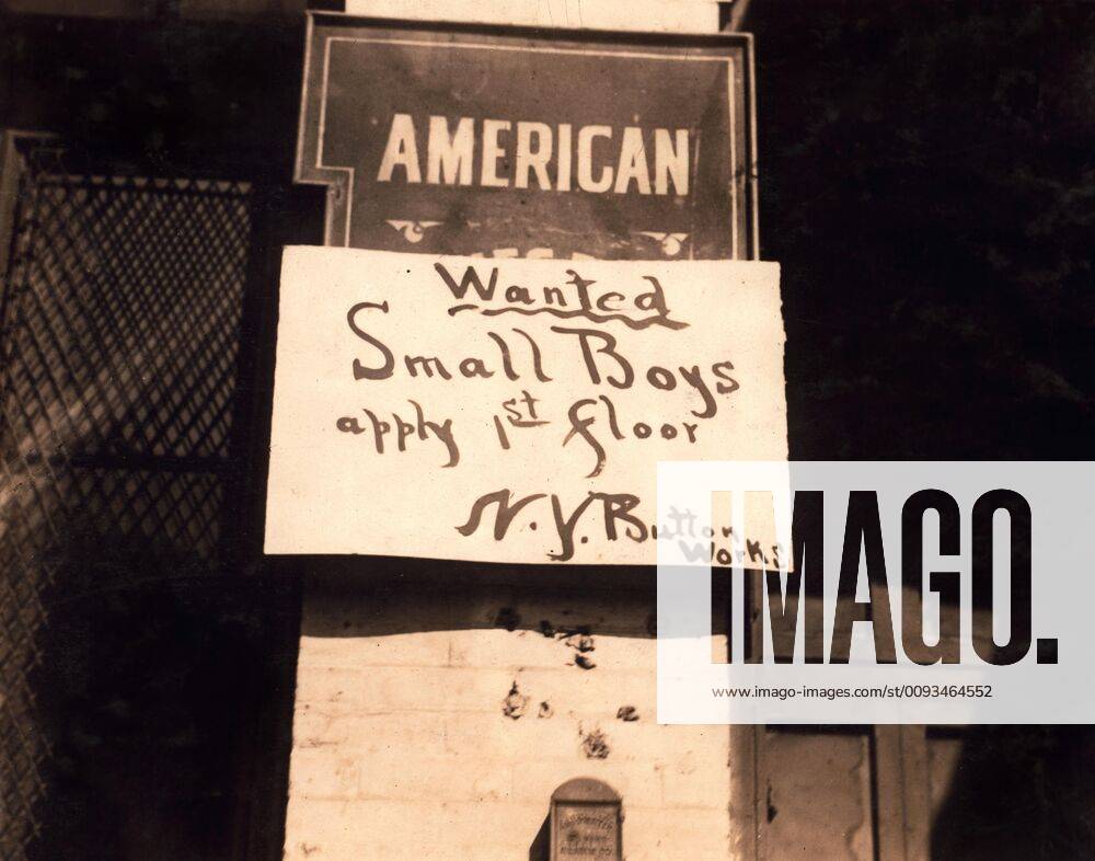 Wanted, Small Boys Sign, N.Y. Button Works, New York City, New York ...