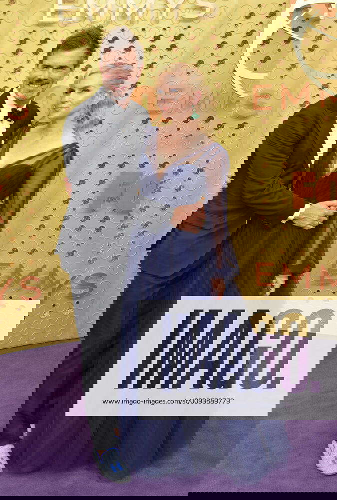 Graham Larson and Rhea Seehorn arrive for the 71st annual Primetime ...