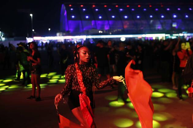 Hundreds of people attend the concert of the Brazilian DJ Alok during ...