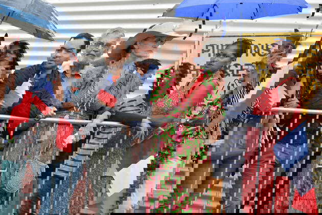 French President Emmanuel Macron is arriving under rain on Dom Tom Reunion island for a 48h