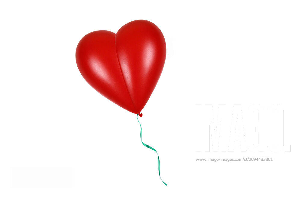 Roter Herzluftballon, Composing, Deutschland red heart-shaped balloon ...