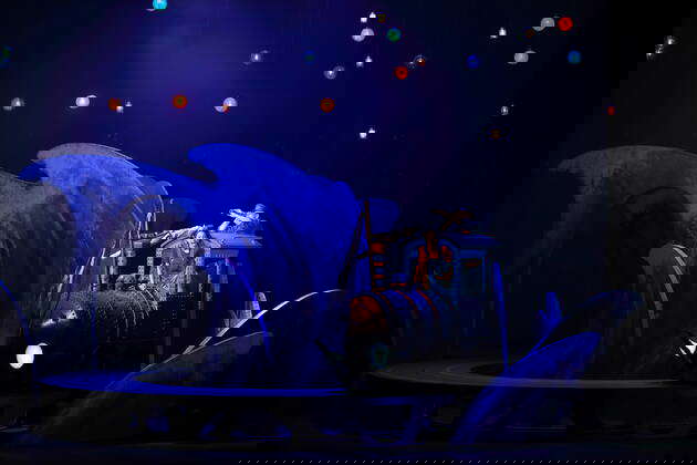 Georgina Melville as Jim Knopf and Carsten Sabrowski as Lukas during ...