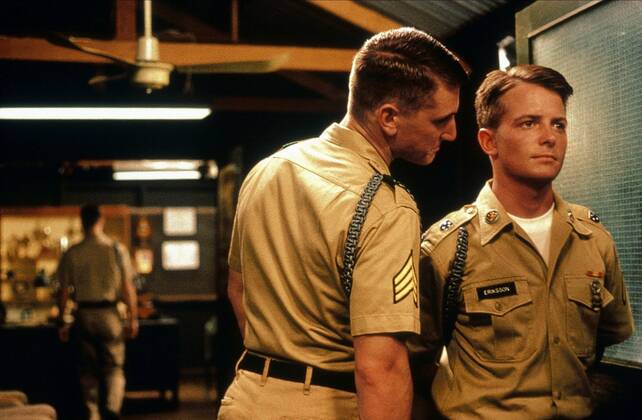 Sean Penn & Michael J. Fox Characters: Sgt. Tony Meserve & PFC ...