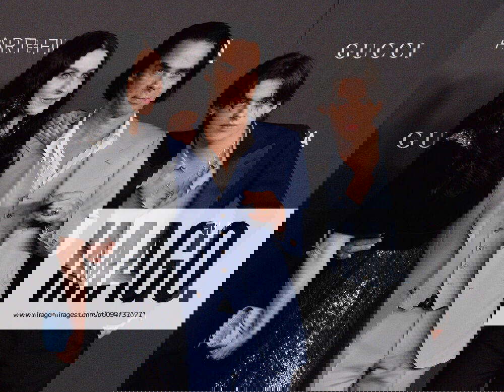 Susie Cave, Nick Cave and Earl Cave (L-R) attend the ninth annual LACMA ...