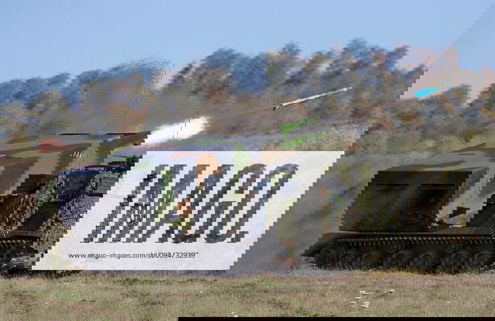 A rocket launcher of the French army of the type LRU 227mm Lance ...