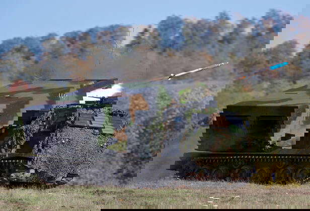 A rocket launcher of the French army of the type LRU 227mm Lance Roquette Unitaire Unitary Launch