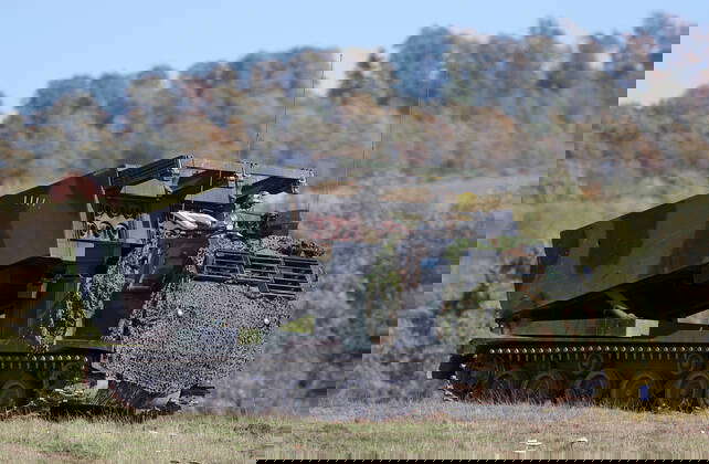 A rocket launcher of the French army of the type LRU 227mm Lance ...