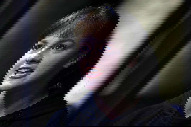 MOSCOW, RUSSIA - : Asya Domskaya performs in Vakhtangov Theatre s stage ...