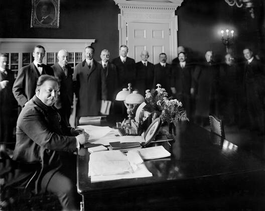 U.S. President William Howard Taft Signing Bill Making Arizona the 28th ...