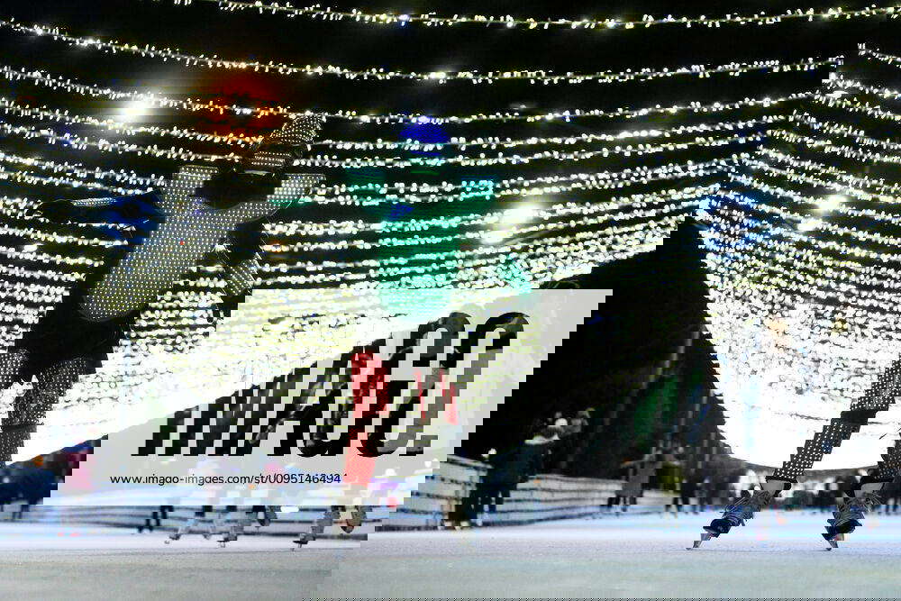 MOSCOW, RUSSIA - : A person in a fancy costume ice skating on the ...