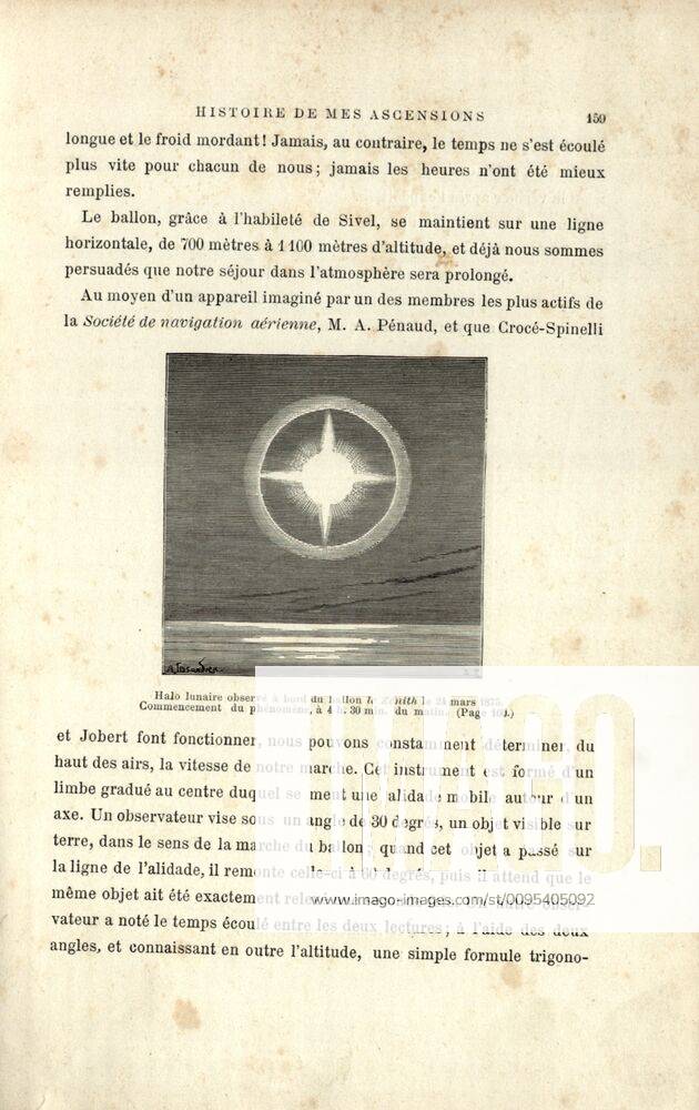 Lunar halo observed aboard the Zenith balloon on March 24, 1875, Light ...