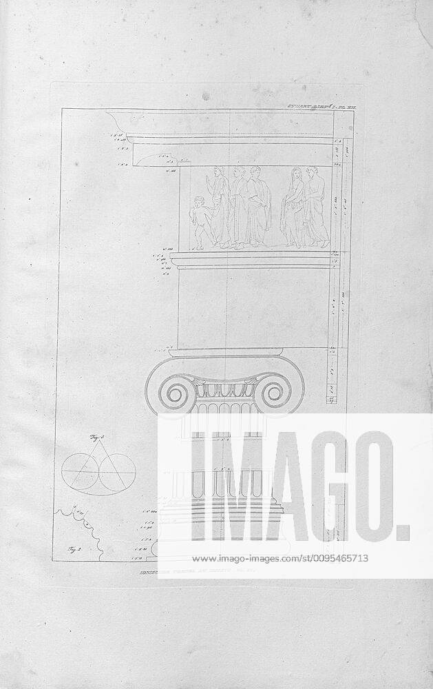 Ionian Temple at the Ilissus, Illustration of a column and its details ...