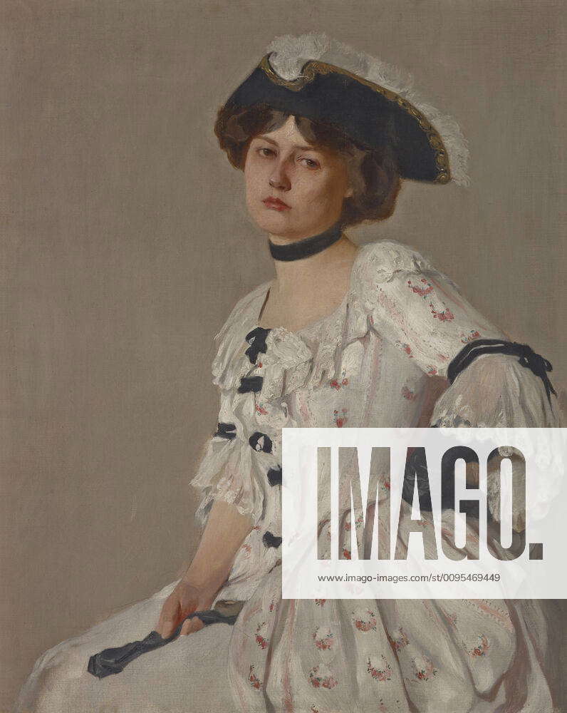 Girl in White with Hat, Samuel Isham (American, 1855-1914), date ...