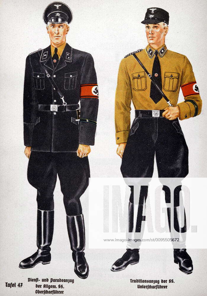 Nazism Uniforms of the SS parade outfits Illustration from the German ...