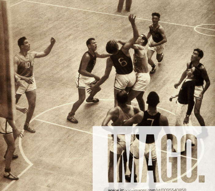 Basketball Match between France and Latvia at the 1937 Paris ...