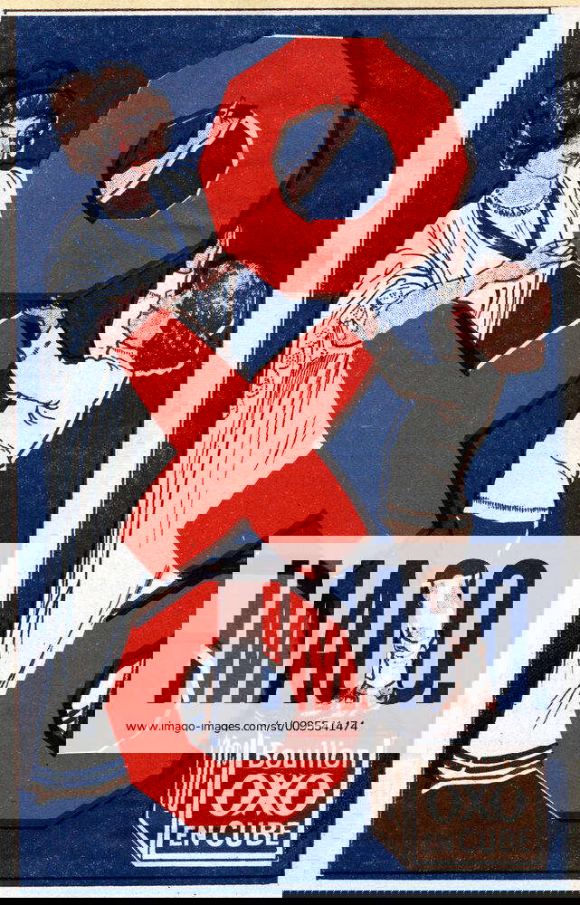 FOOD ADVERTISING in the 1920s Advertising card for the OXO cube broth ...