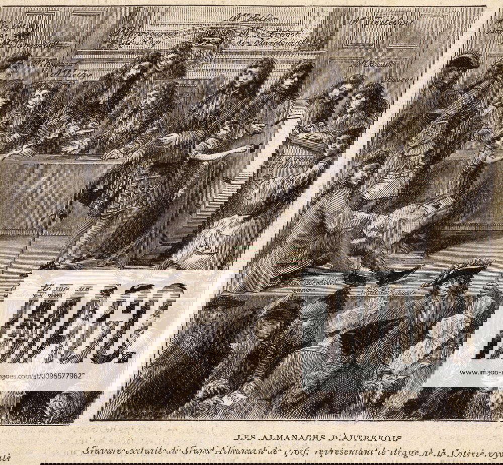 Lottery ss LOUIS XIV The draw of the Royal Lottery Engraving of the ...