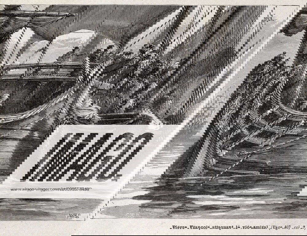 PIRATE The pirate Pierre FRANCOIS attacking the flagship Illustration ...