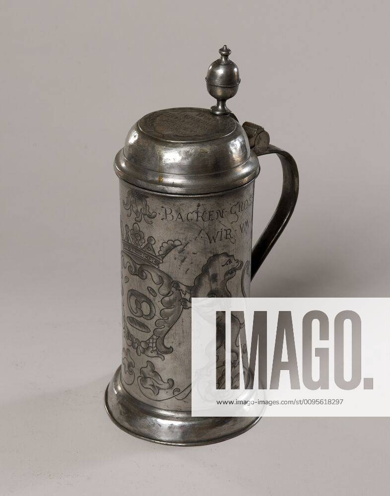 German: Tankard, German, 1766, Pewter, This German drinking vessel ...