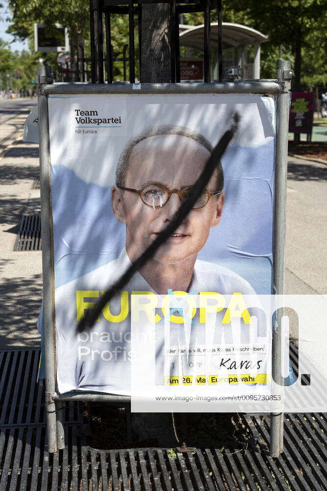 European elections 2019, smeared ÖVP poster