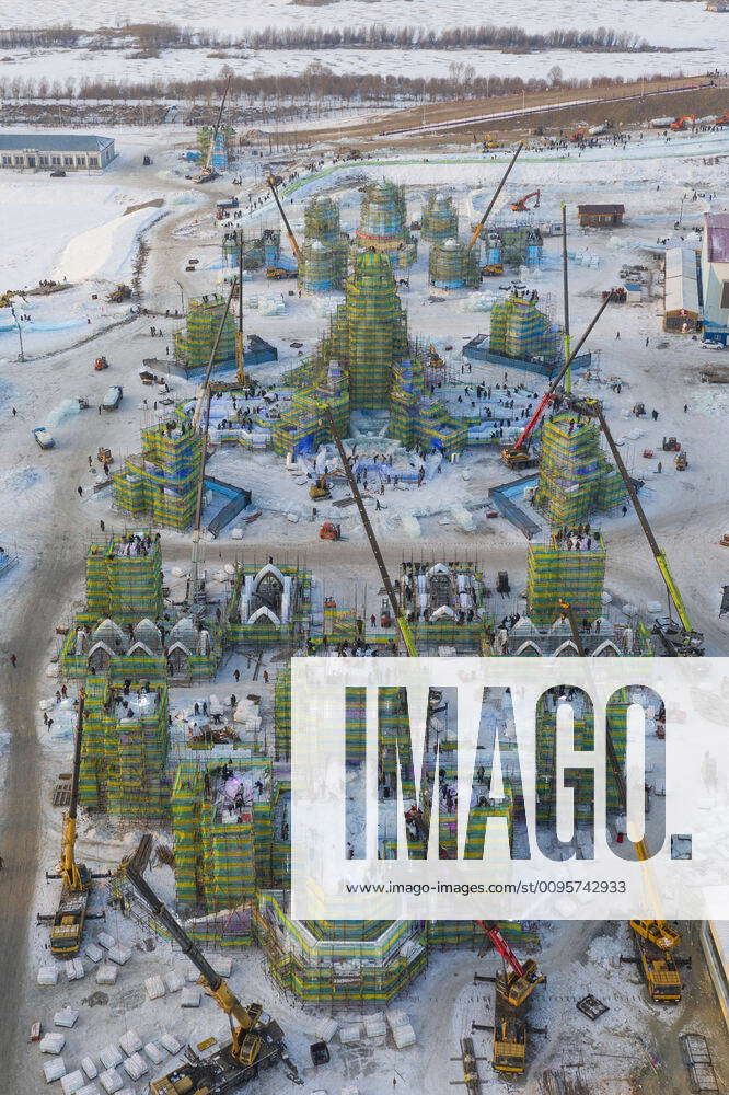 HARBIN, Dec. 16, 2019 -- Aerial photo taken on Dec. 15, 2019 shows ...