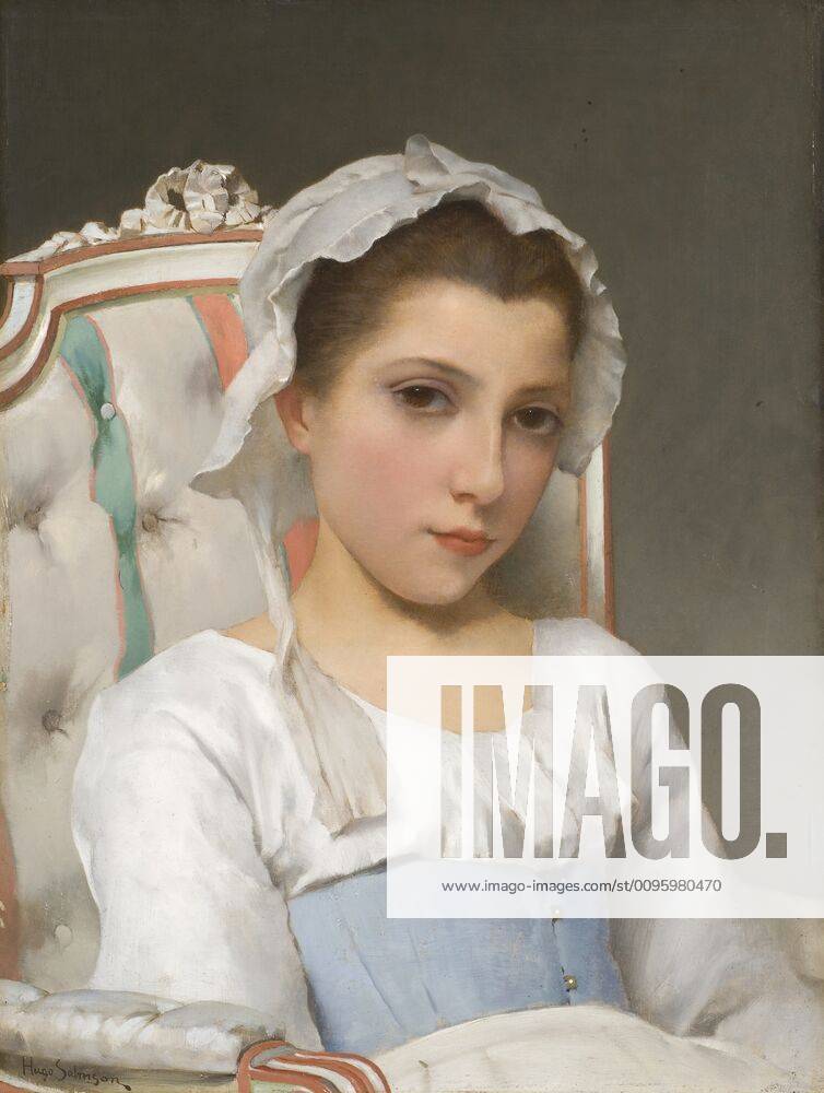 Hugo Salmson, Portrait of a Young Girl, Swedish Portrait of Young Girl ...