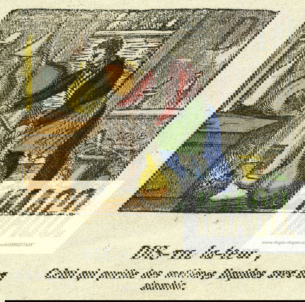 DISTILLATOR XIXth s Distiller that which purifies liquid materials with ...