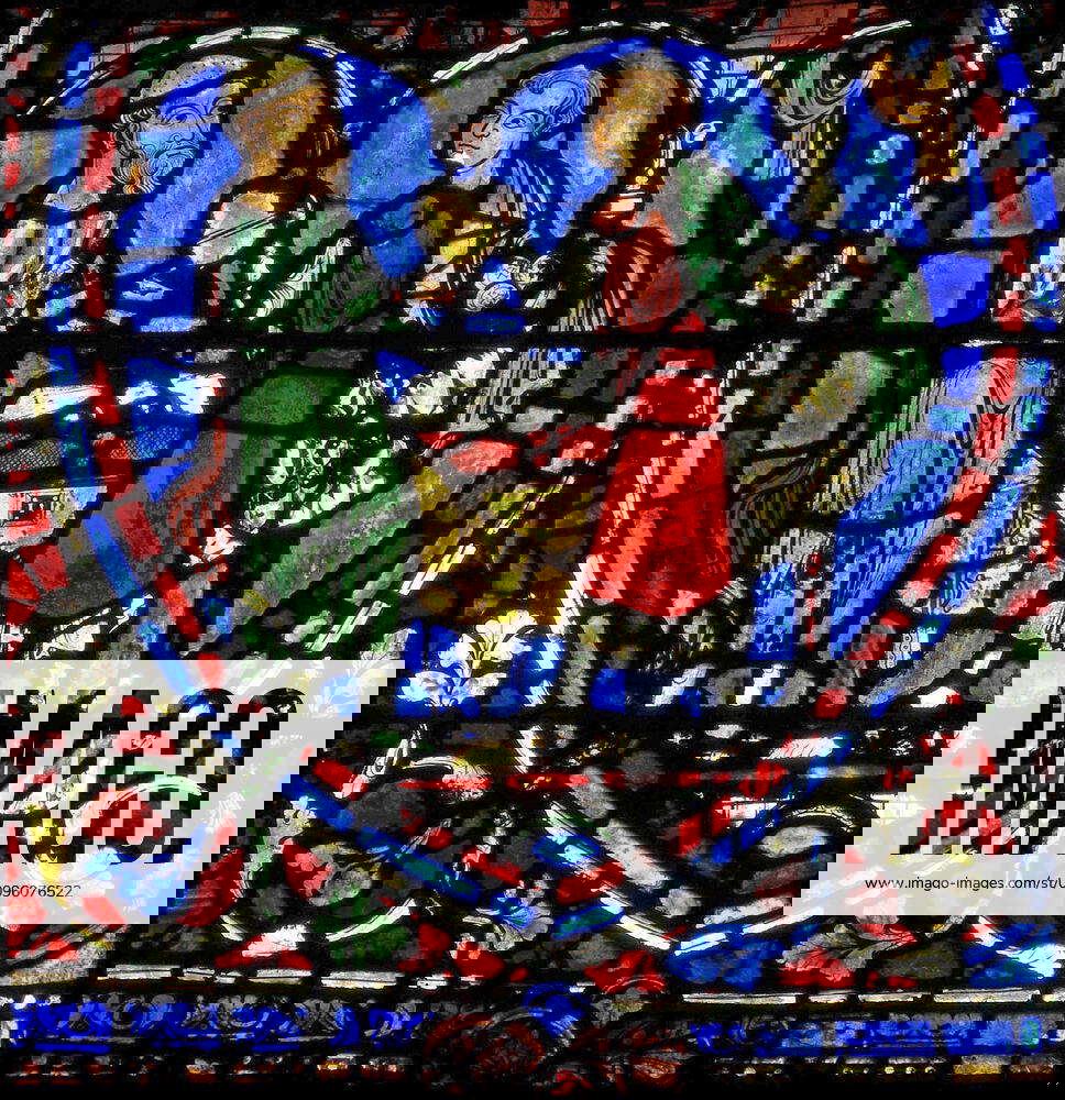 Stained glass window Chartres The prodigal son receives the inheritance ...