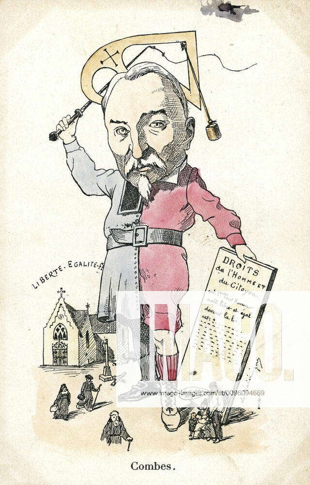 COMBES Emile Caricature of Emile COMBES half parish priest, half ...