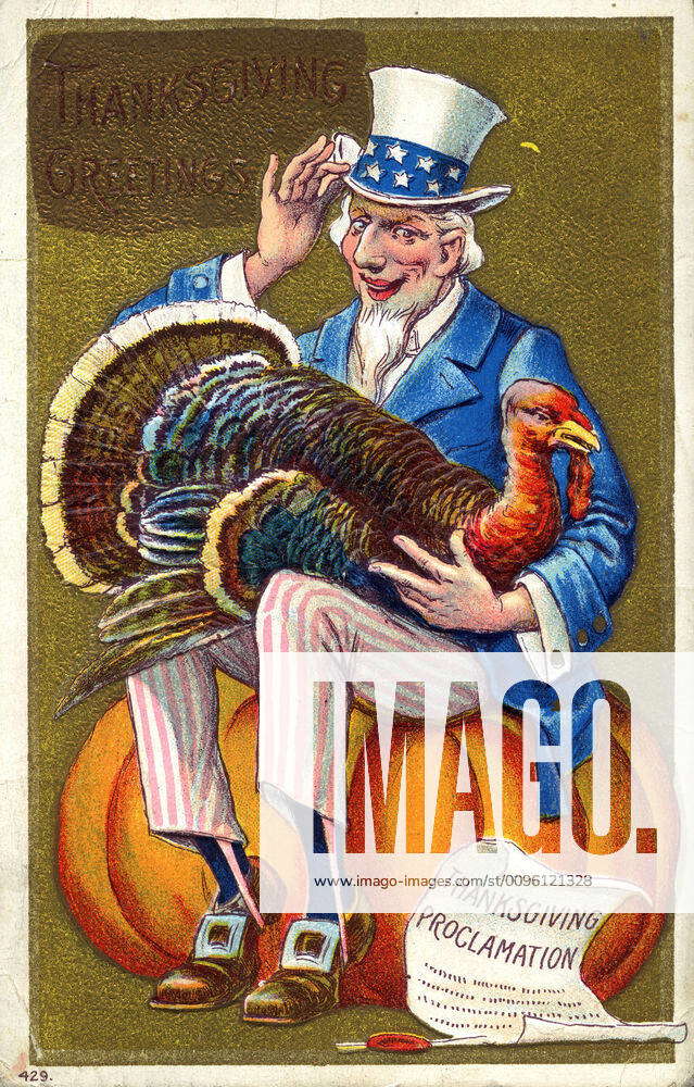 UNITED STATES Thanksgiving Thanksgiving greetings Uncle Sam sitting on ...
