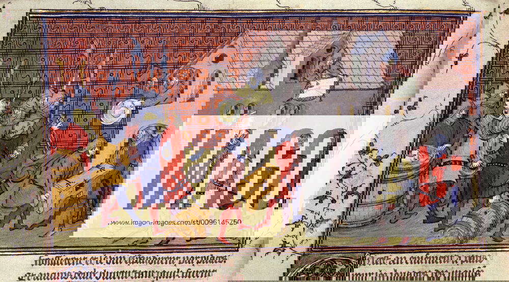 MIDDLE AGE Pillage Soldiers rioters plunder a house in Paris Miniature ...