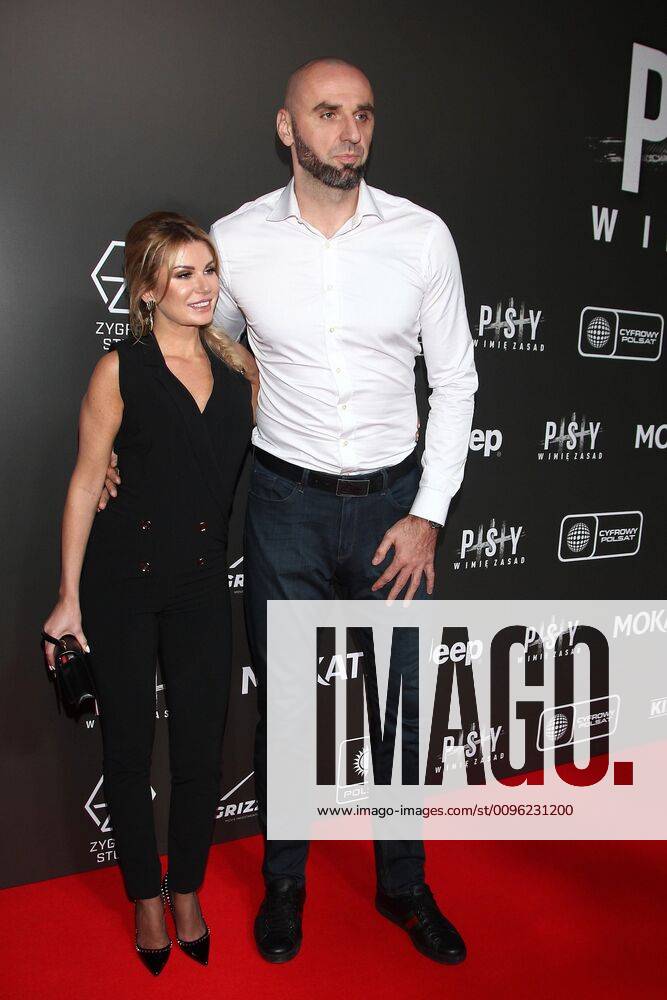 Marcin Gortat and his girlfriend Zaneta Stanislawska at the premiere of ...