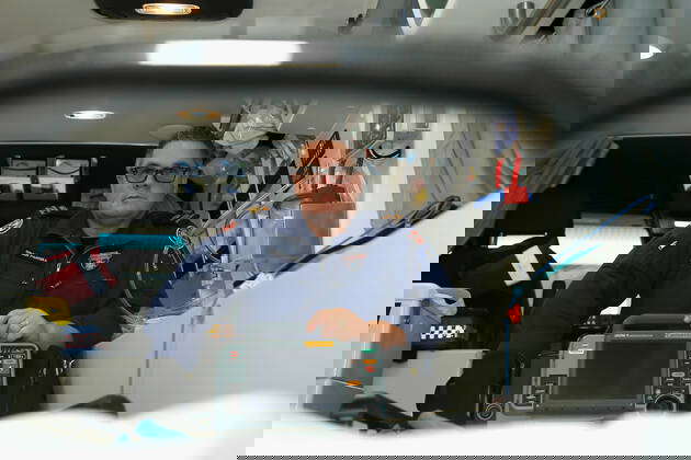 NSW AMBULANCE PRESSER, ICU paramedic Brian Parcell poses for a photo ...