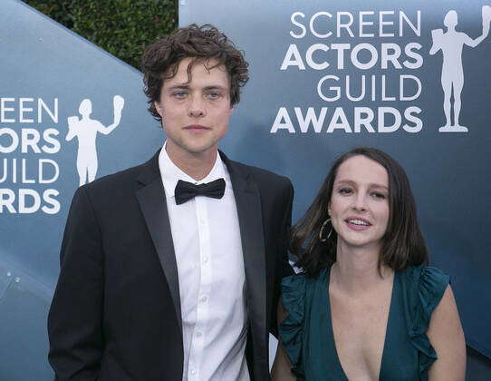 Los Angeles, California, USA: DOUGLAS SMITH AND TEESH TRAVIS during red ...