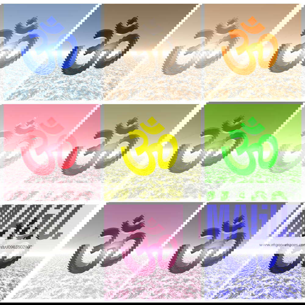 Colored aum om collage Nine aum om of different colors put together for ...