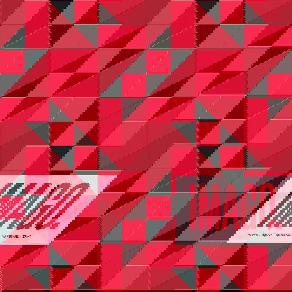 Red geometric mosaic seamless texture of vibrant triangles and squares