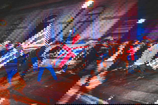 Pro-Brexit supporters celebrate in London on Jan. 31, 2020 - as the UK ...