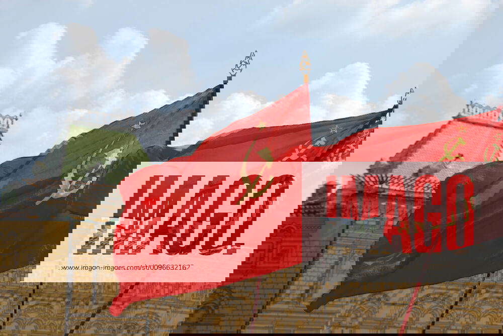 Red soviet flags on Red Square in Moscow red soviet flags on Red Square ...