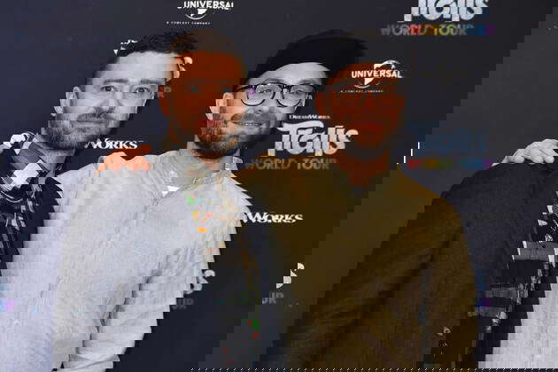 Justin Timberlake and Mark Forster at the photocall for the animation ...