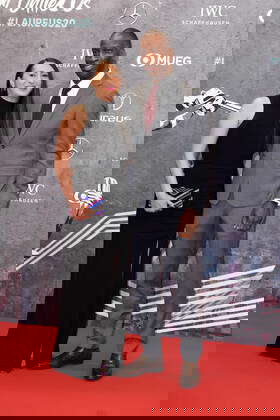 Michael Johnson with his wife Armine Shamiryan at the Laureus World ...