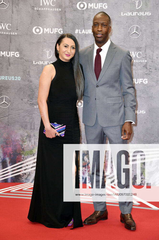 Michael Johnson with his wife Armine Shamiryan at the presentation of ...