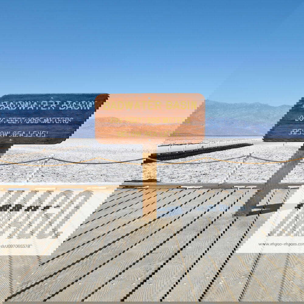 Badwater Basin, Death Valley. Badwater Basin sign in Death Valley ...