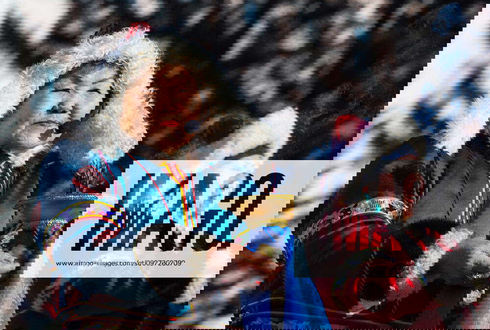 ULAN-UDE, BURYATIA, RUSSIA - FEBRUARY 24, 2020: People take part in a celebration of 2020 Sagaalgan,