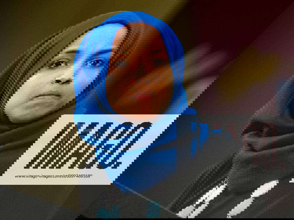 March 2, 2020, St. Paul, Minnesota, U.S: US Representative ILHAN OMAR (D-MN) speaks at a Bernie