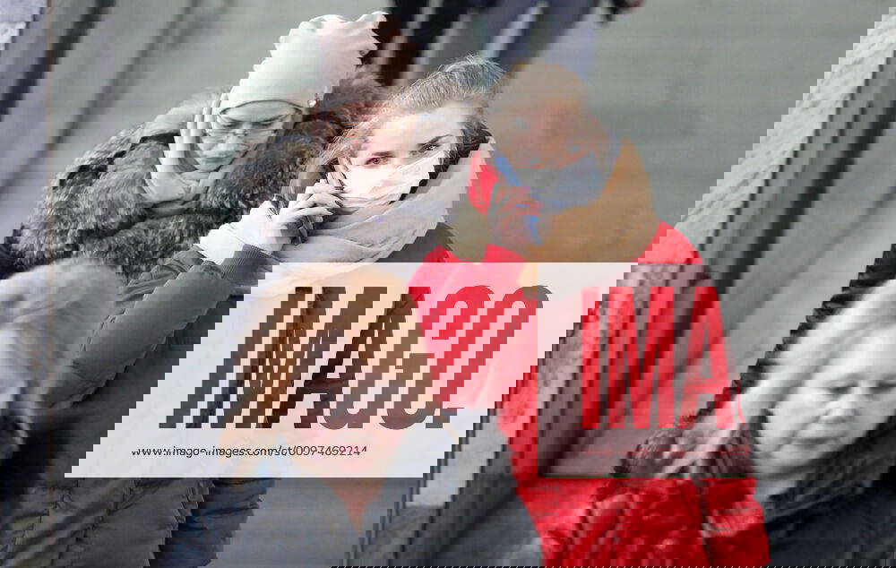 ST PETERSBURG, RUSSIA - MARCH 3, 2020: People wearing face masks at the ...