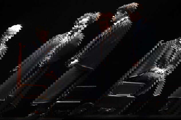 Mathias Reiser, Madina Frey and Vincent Lang at the photo rehearsal ...