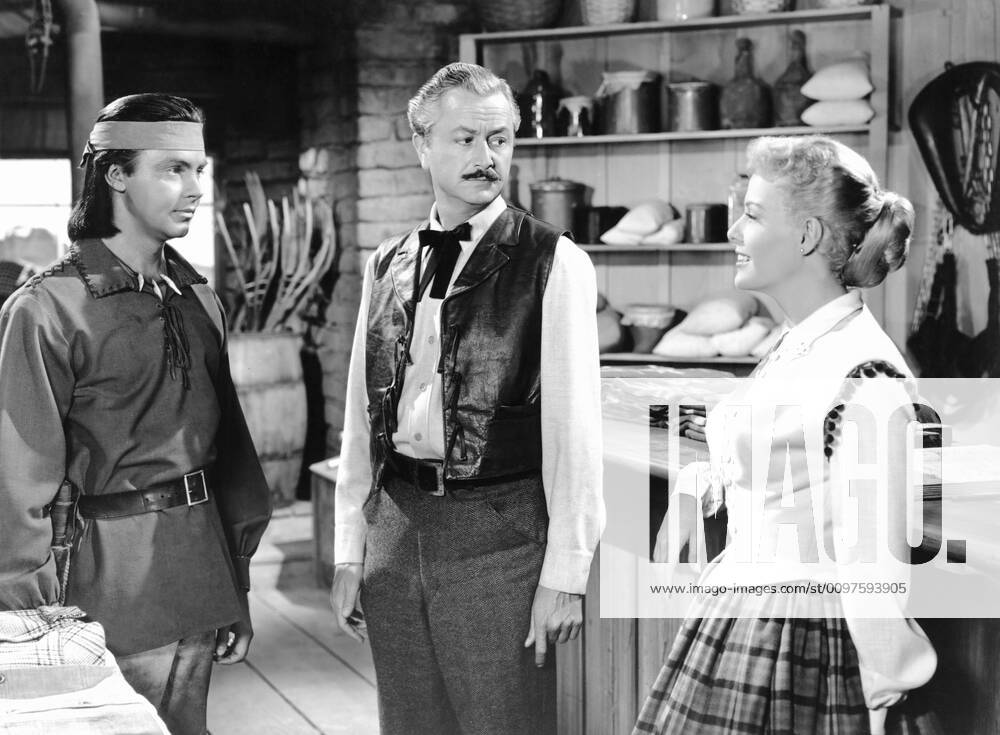 THE HALF-BREED, from left, Jack Buetel, Robert Young, Janis Carter ...