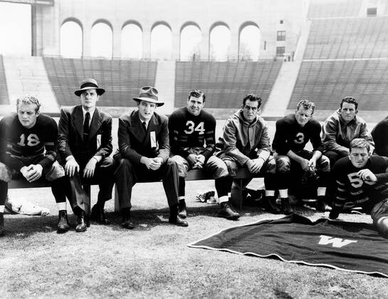 DOWNHILL RACER, front row: Tom J. Kirk, Robert Redford, Joe Jay Jalbert ...